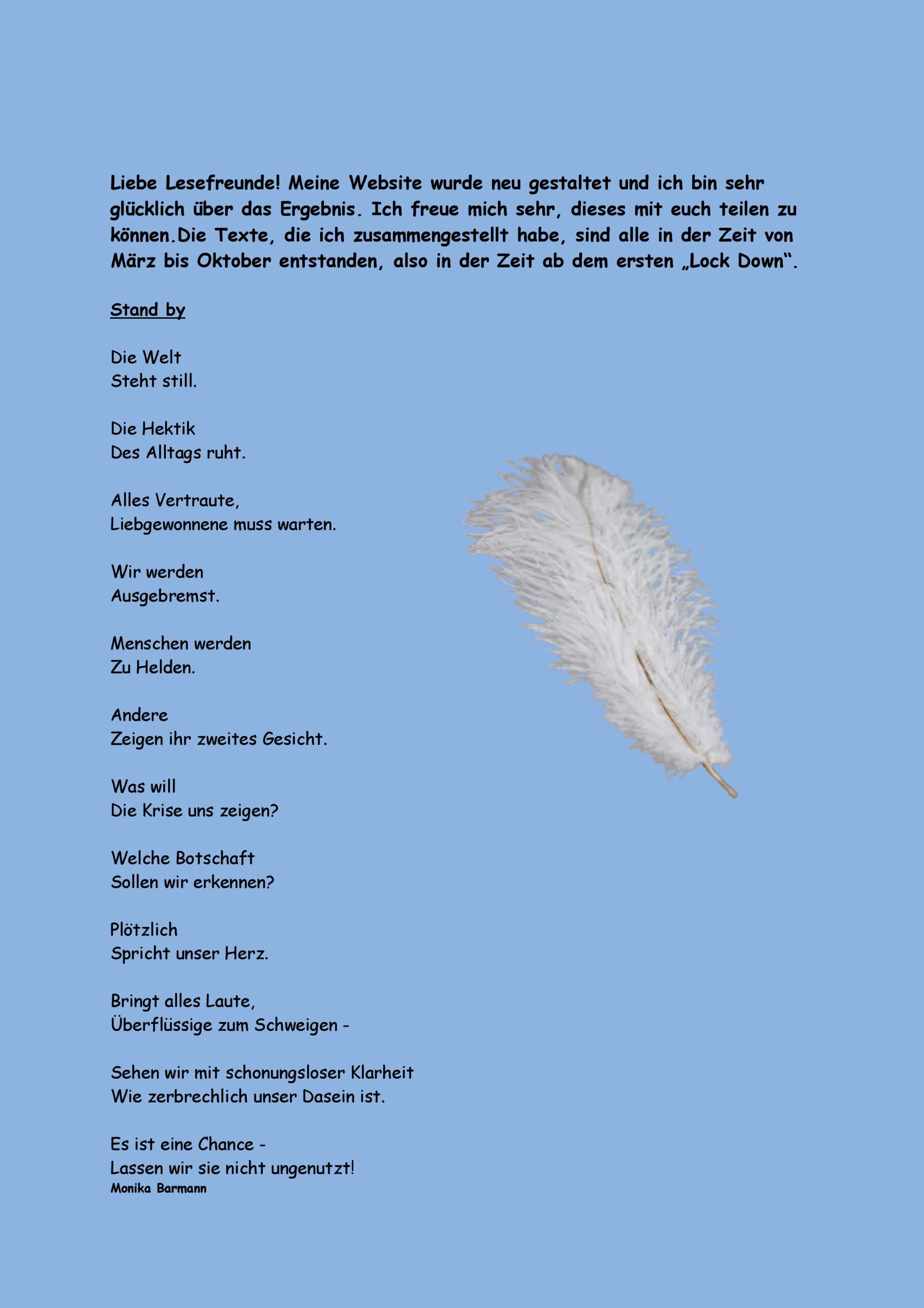 Gedichte - Federleichte Botschaft